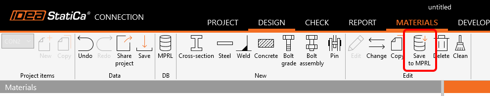 Saving of user-defined cross-sections to MPRL | IDEA StatiCa